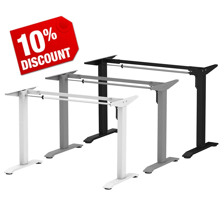 Lifting Motorized Steel Adjustable Desk Frame Height Stand Up Ergonomic ...
