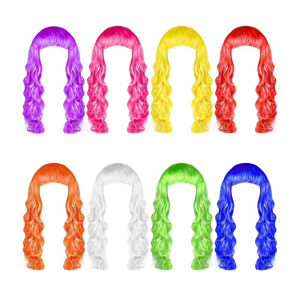 Women Bachelorette Party Cosplay Costume Neon Wig Candy Colorful Long ...