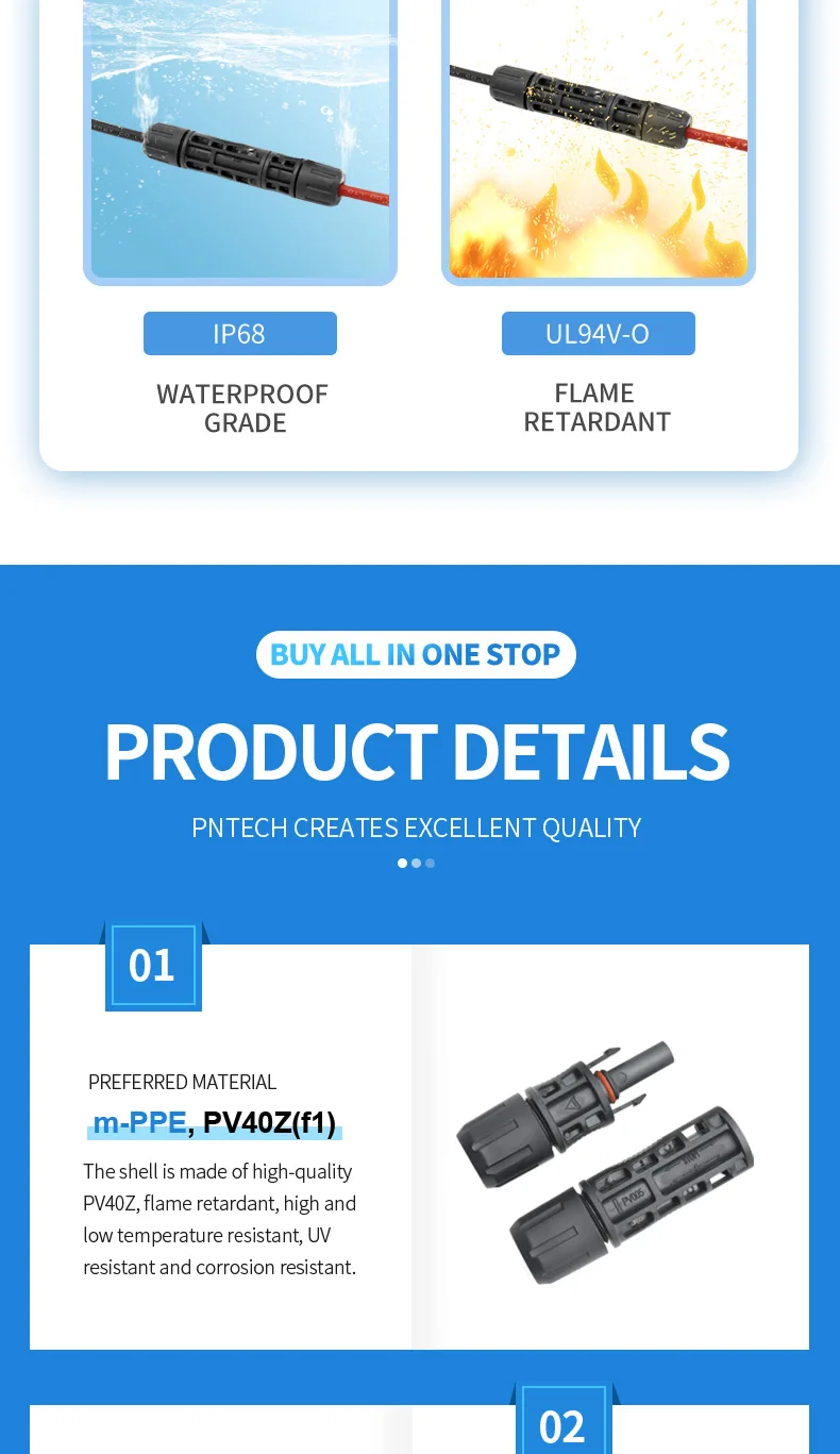 Tuv Certificatepntech Mc4 Solar Connector Tool Pv005 Solar Connector Wire Ev Connector For Solar ...