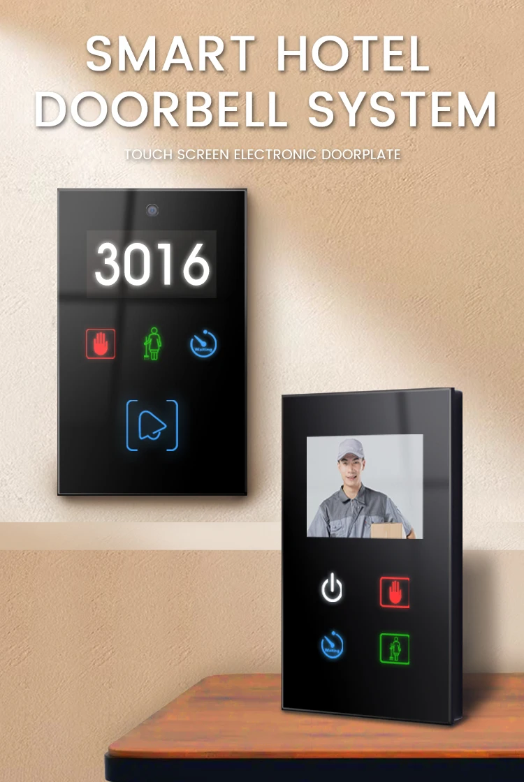 Hotel Room Number Doorplate with Touchscreen Control Outside Panel Name ...