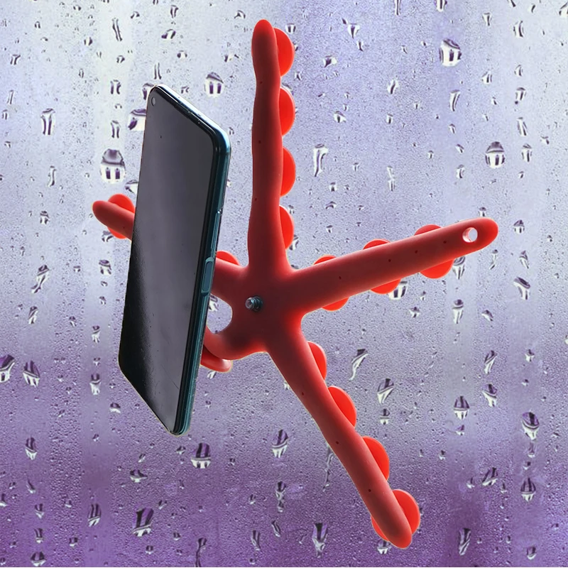 Flexible Tripod Octopus Phone Holder Soft Silicone Suction Cup Flexible ...