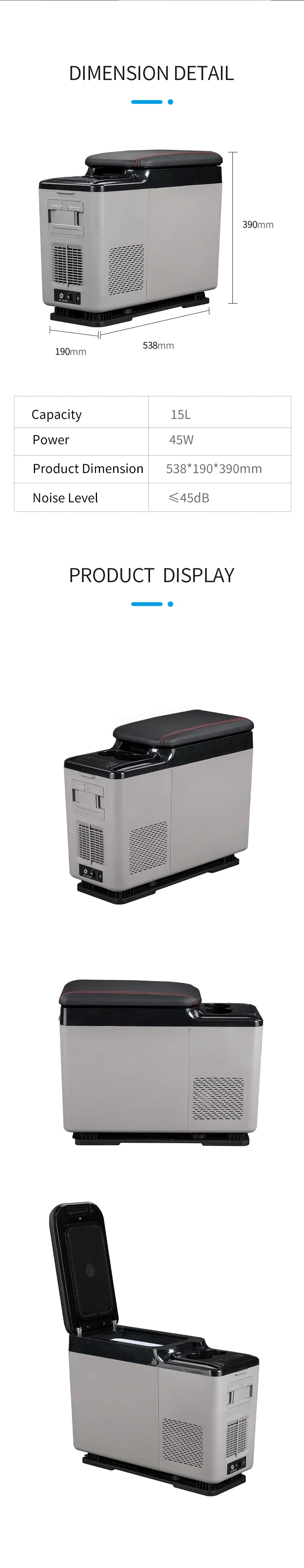 Cf15 12vdc Compressor Armrest Style Mini Size Mini Car Fridge Portable ...