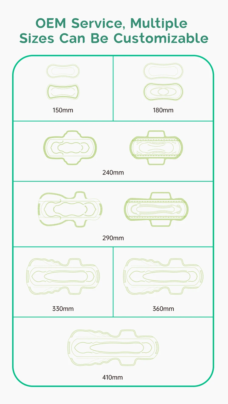 Herbal Cooling Woman Sanitary Napkins Super Absorb Cotton Surface ...