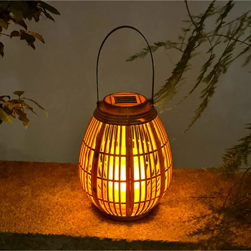 Lanterns Large Rattan Solar Lantern Waterproof Solar Lantern Lights ...