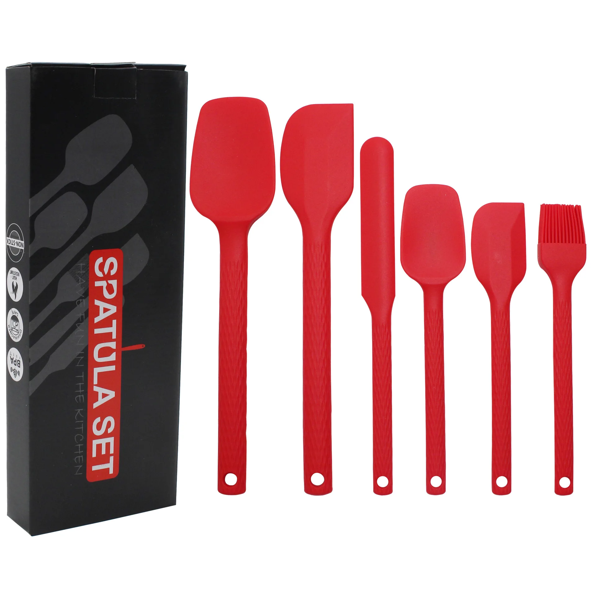 Silicone Rubber Spatula Set Baking Tools For Baking Cooking And Mixing ...