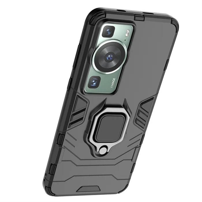 Rugged Shockproof Phone Case Art Magnetic Ring Holder Kickstand Armor ...