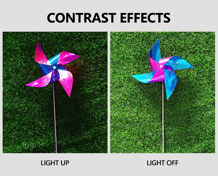 Outdoosolar Powered Lights Artificial Flower Led Solar Windmill Floor ...
