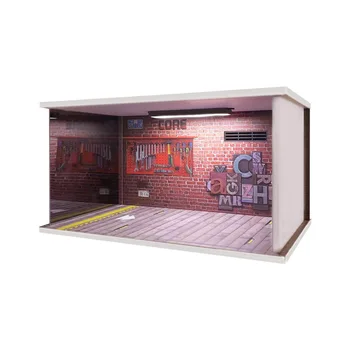 1:18 Diecast Diorama Parking Space Lot Scene Acrylic Box Led Lighting ...
