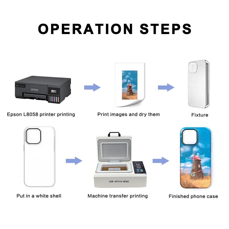 Ocamaster OM-BT04 Mini 3D Sublimation Printer for Mobile Cases