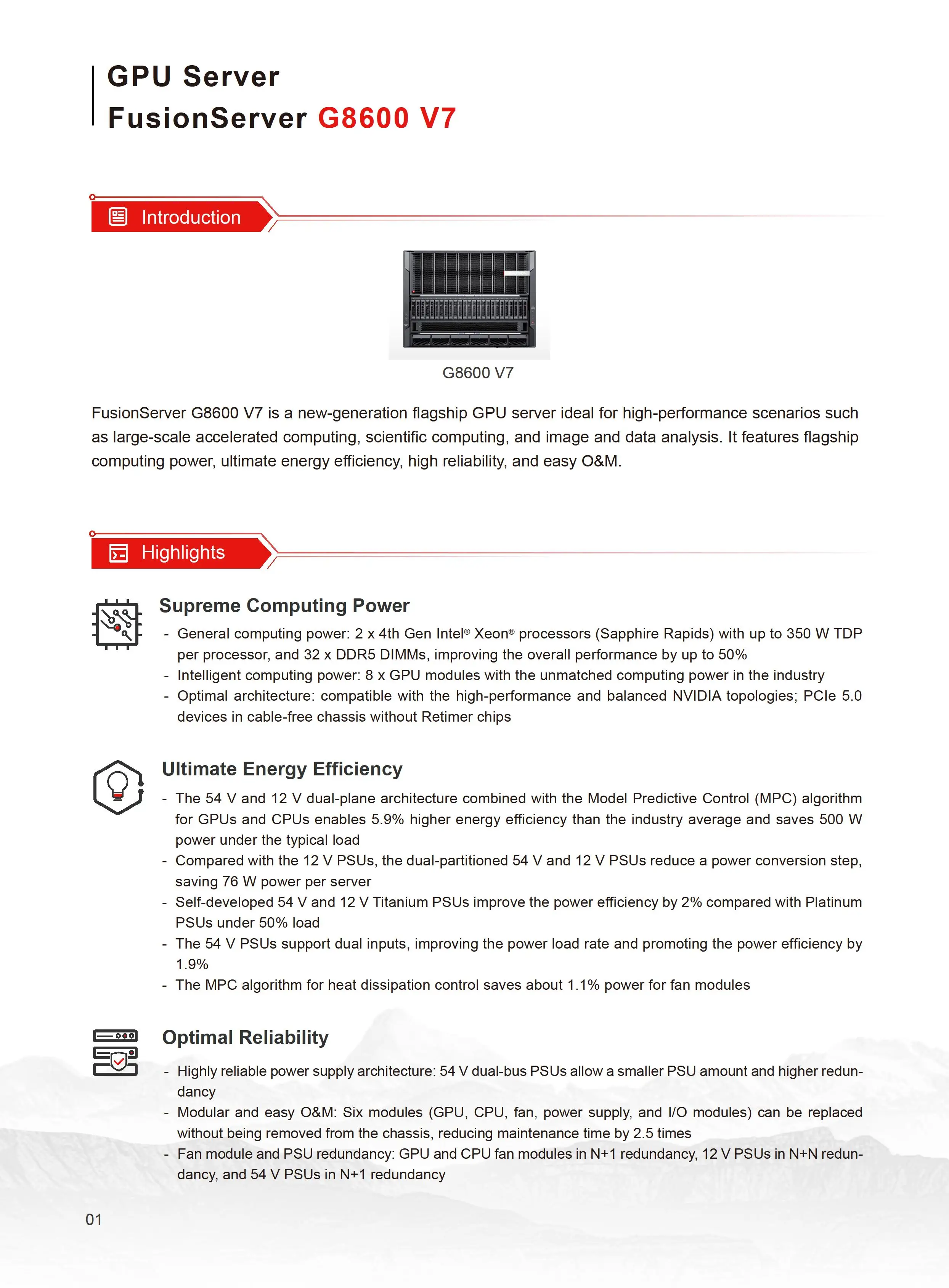 Wholesale Xfusion 8U 2-Socket G8600 V7 GPU Server - High Performance