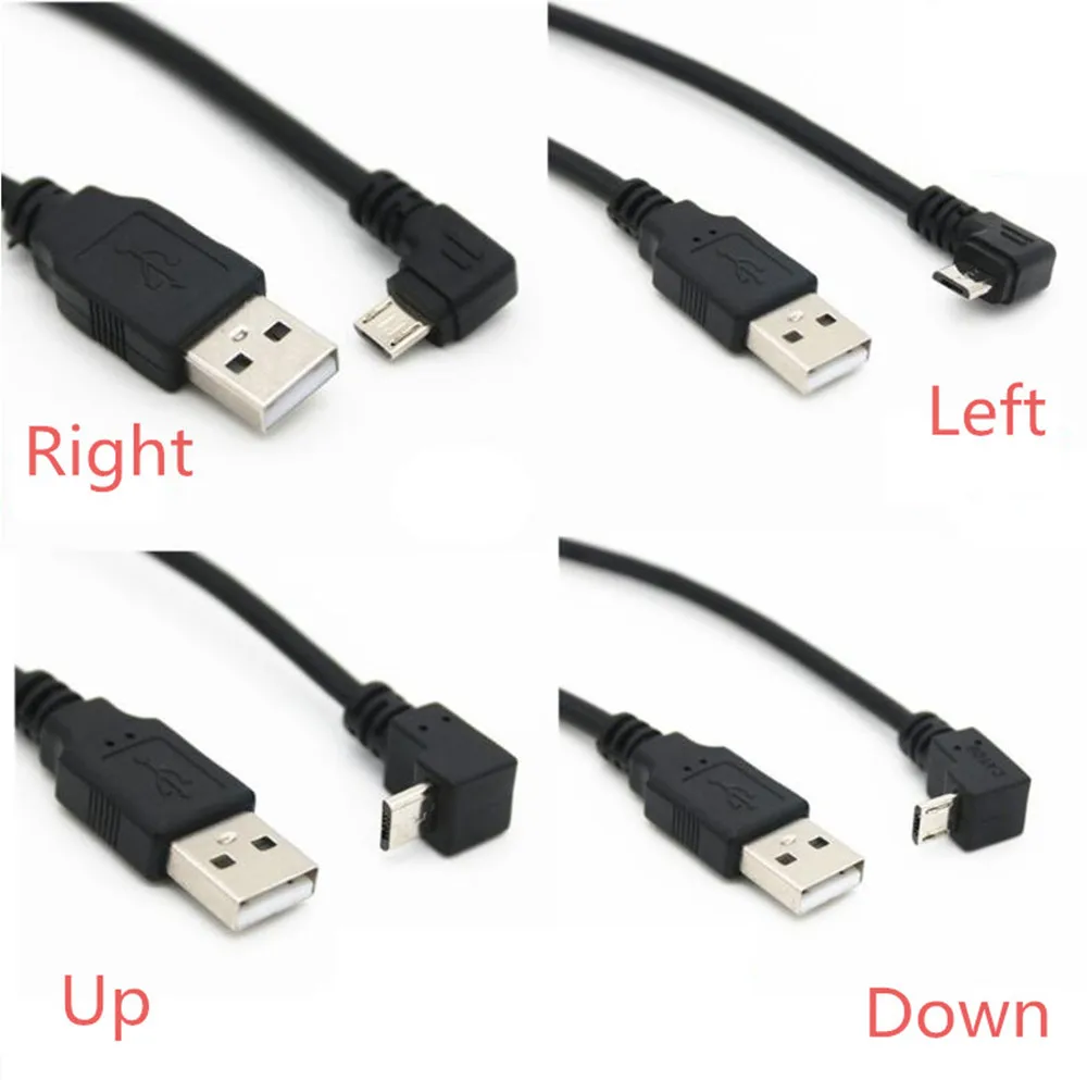 Up & Down & Left & Right Angled 90 Degree USB Micro USB Male to USB ...
