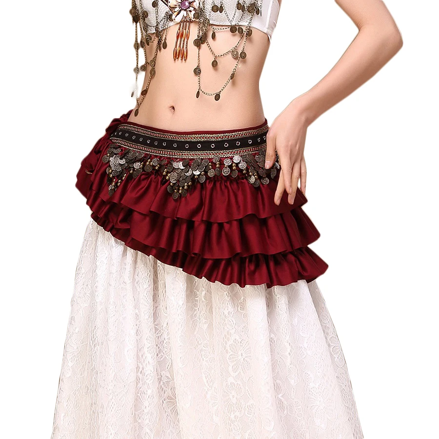 Classic Retro Tribal Lengthening Antique Satin Copper Coins Belly Dance ...