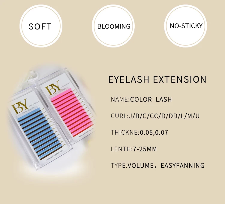 Dark Brown Color Lash Extensions Trays 0.03 Color Lash Extensions Soft ...