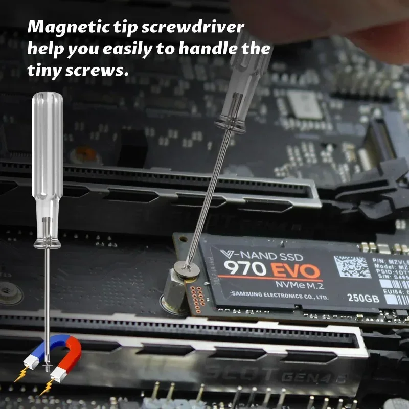 50PCS M.2 SSD Mounting Screws with Magnetic Screwdriver Kit Stainless ...