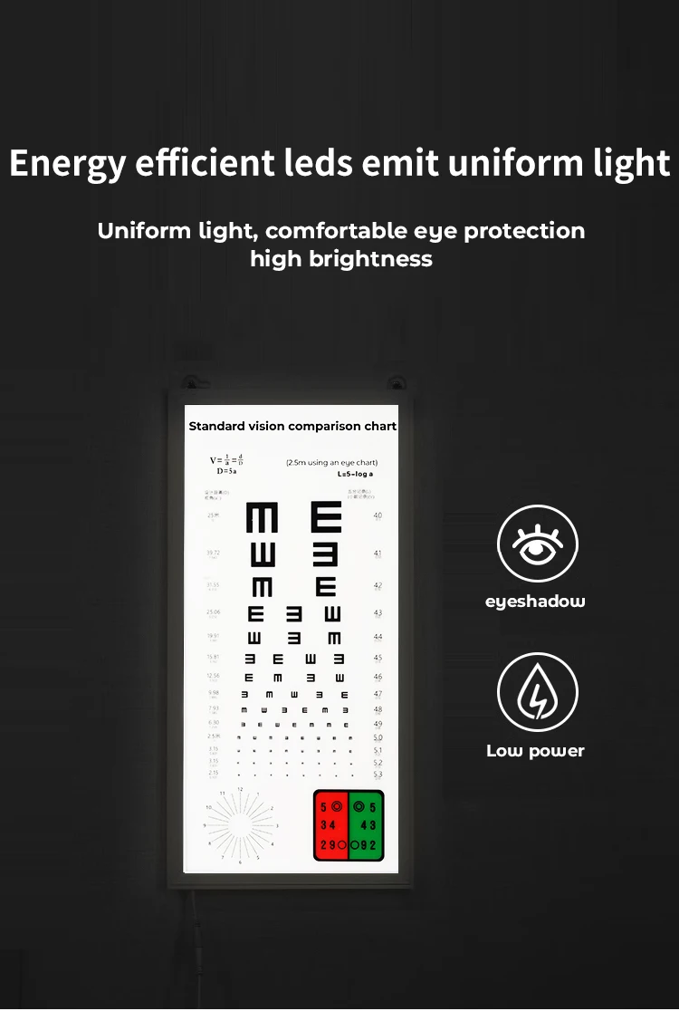 Standard Logarithm Visual Acuity Chart Normal Type 5M Eye Test LED ...