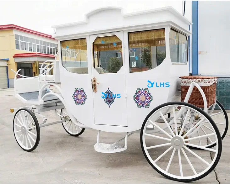 White Classic Royal Horse Drawn Carriage Princess Wedding Horse Cart ...