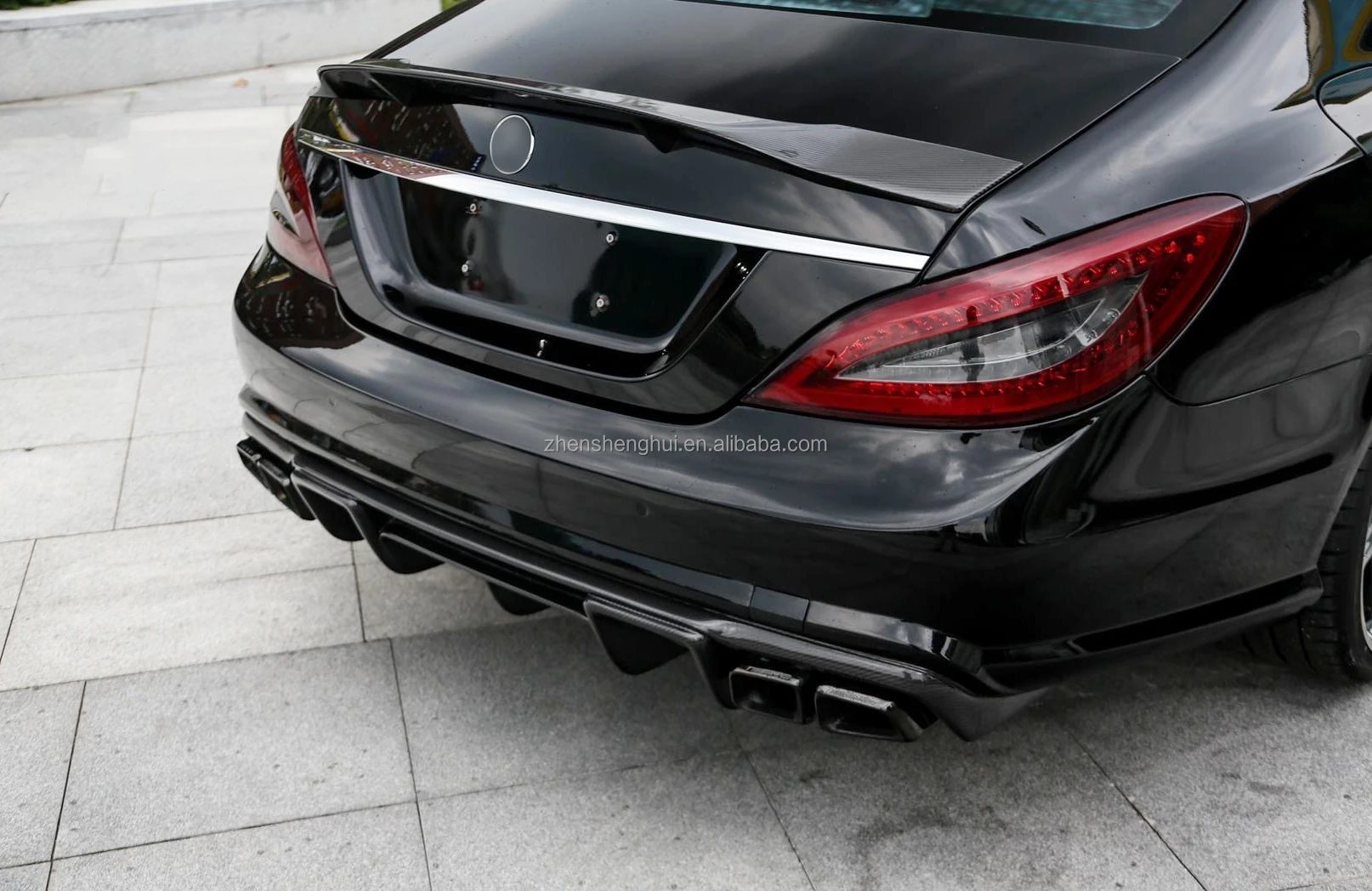 R Style Carbon Fiber Rear Bumper Diffuser for Mercedes Benz CLS Class ...