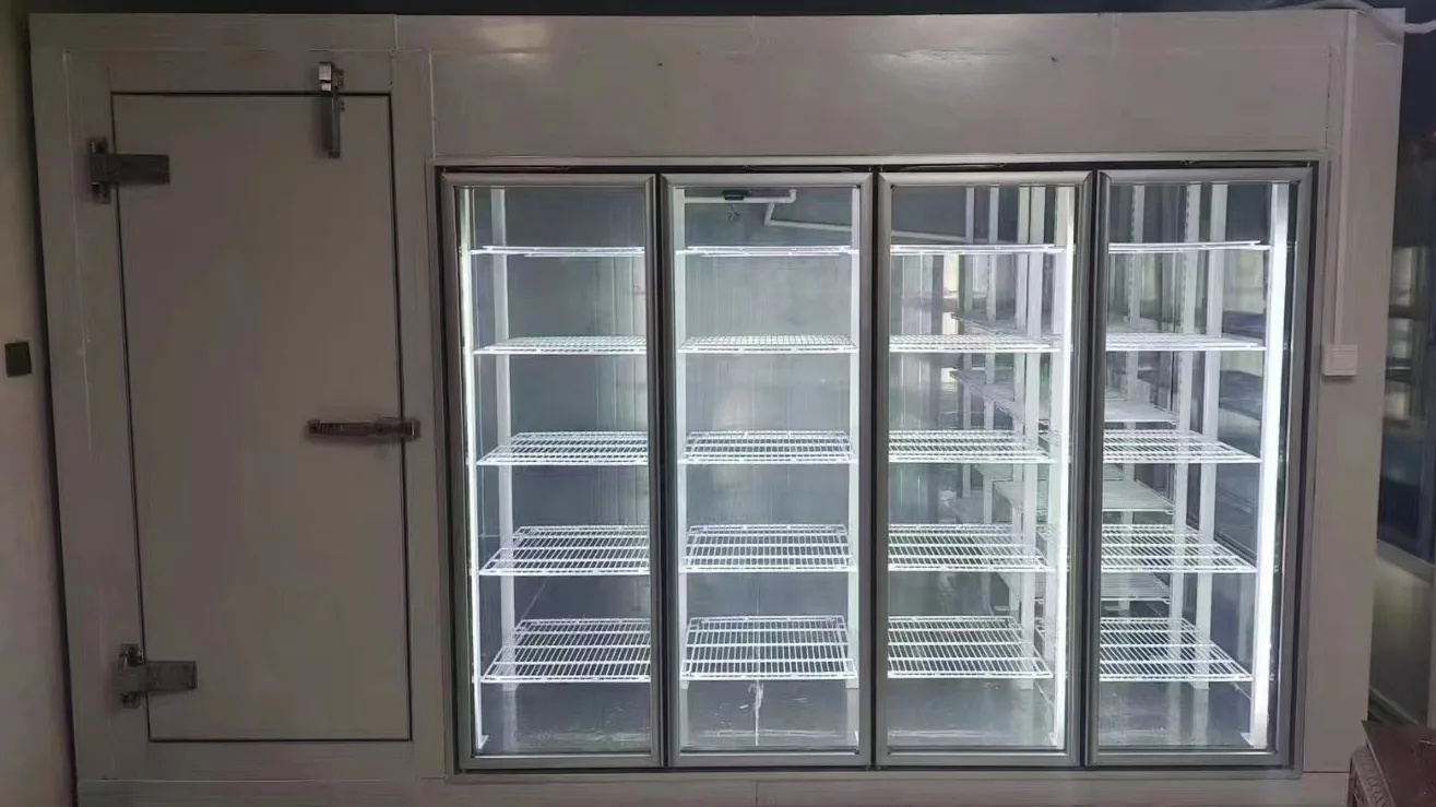 Supermarket Glass Door Walk in Cooler Freezer Display Cold Room ...
