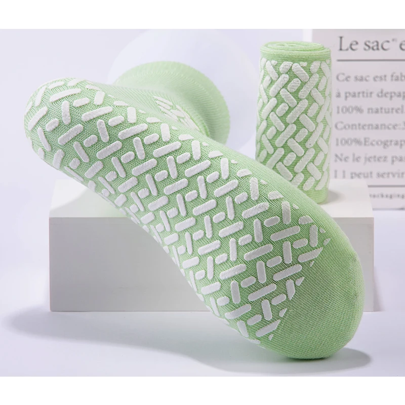 Adults Anti Slip Hospital Socks Unisex Pvc Glue Slipper Non Slip Cotton ...