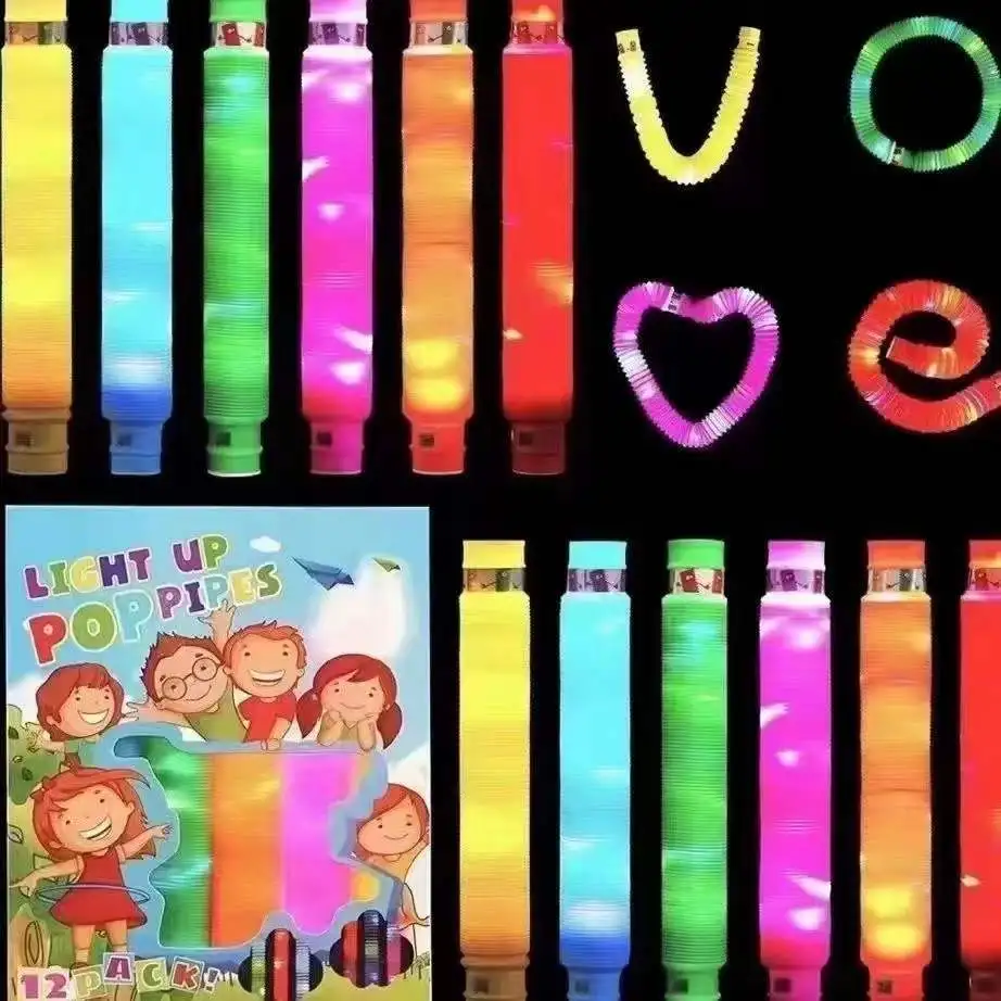 2022 New Toy Lights Up Pop Fidget Tubes Led Pop Tubes Ready To Ship ...