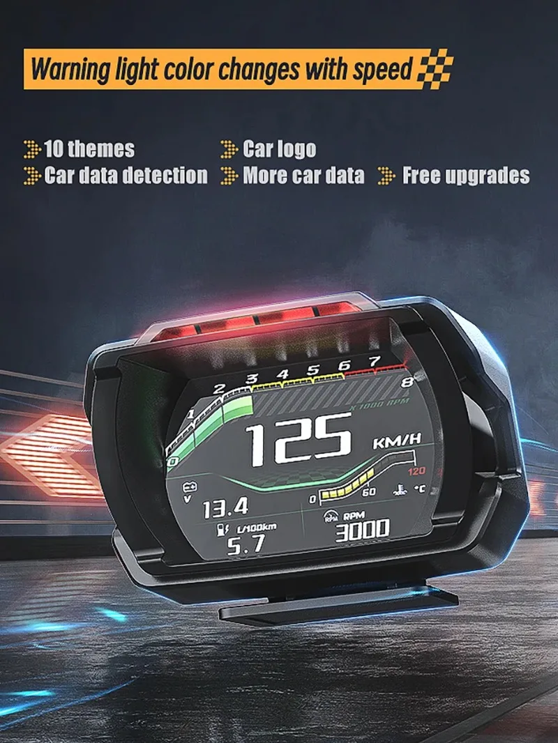 2024 Latest Car Hud Display Obd Smart Gauge Water Temperature Monitor ...