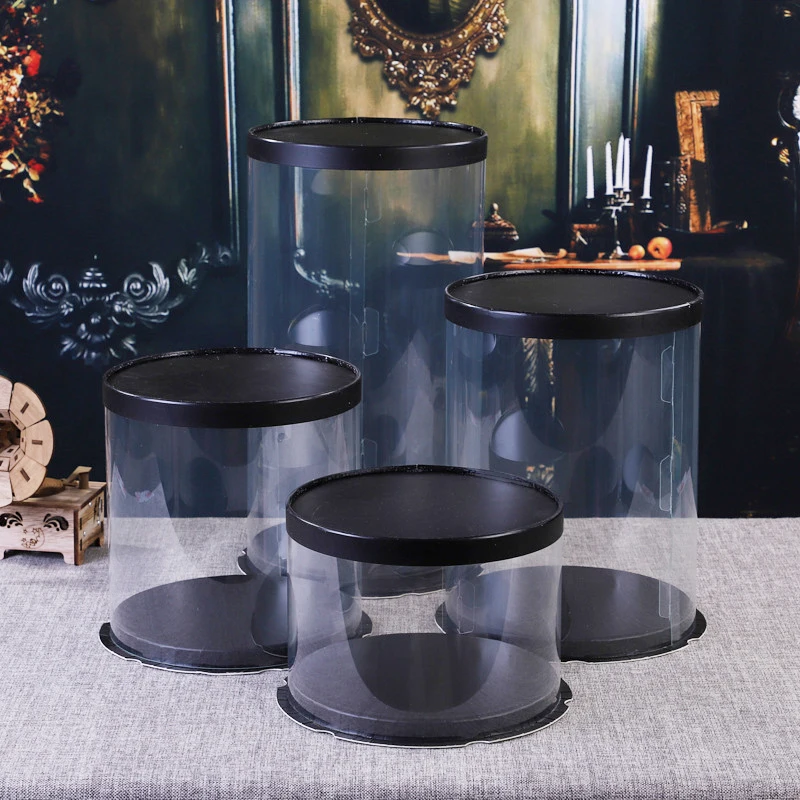 Kinsun Custom Logo Black Round Cake Box High-quality Clear Cake Boxes ...