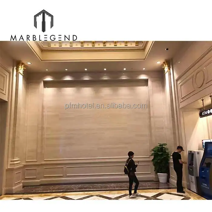 PFM Hotel Interior Stone Wall Cladding Beige Limestone Stone Columns ...