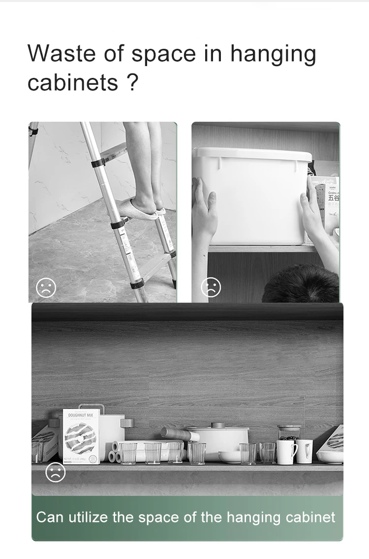 Pantry Stainless Steel Pull Out Seasoning Basket Kitchen Elevator Pull ...