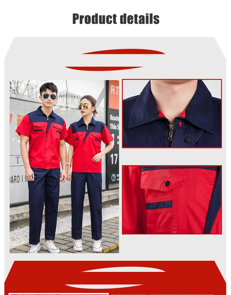 Custom Factory Safety Work Uniform Short Sleeves Working Clothes ...