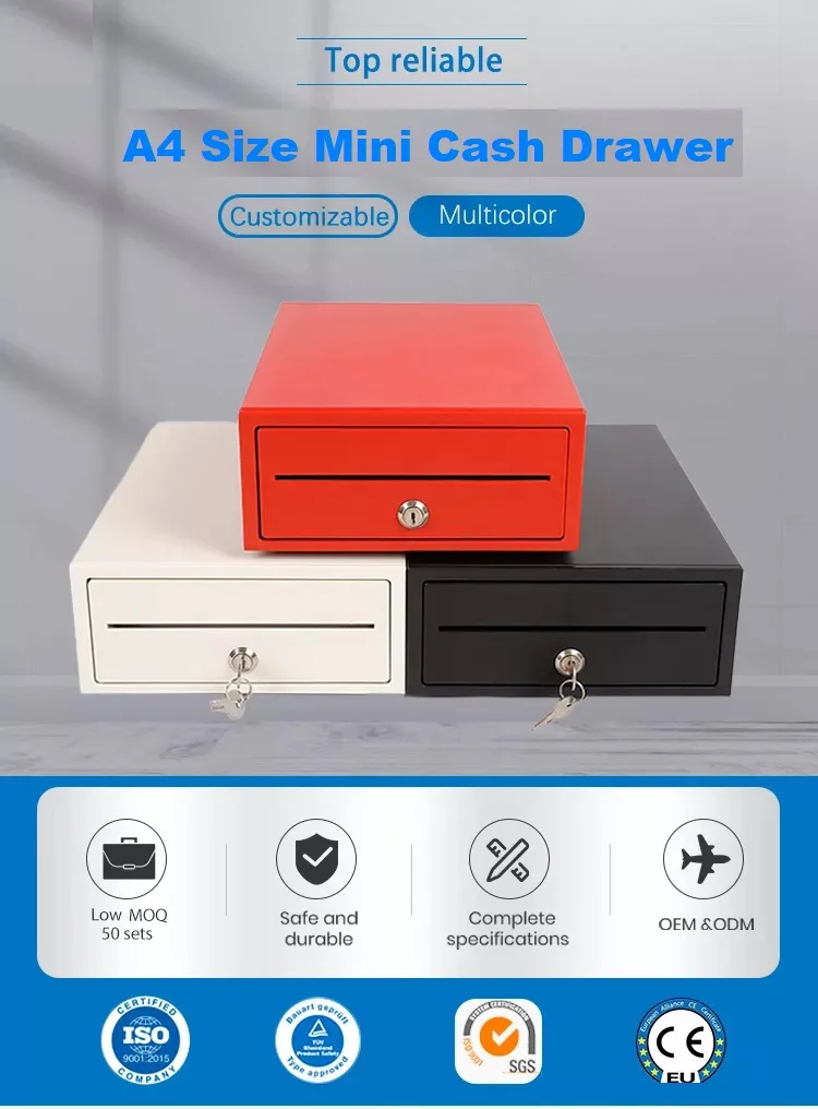 New Design A4 Size Pos Cashier Box Mini Cash Drawer with 3-Position ...