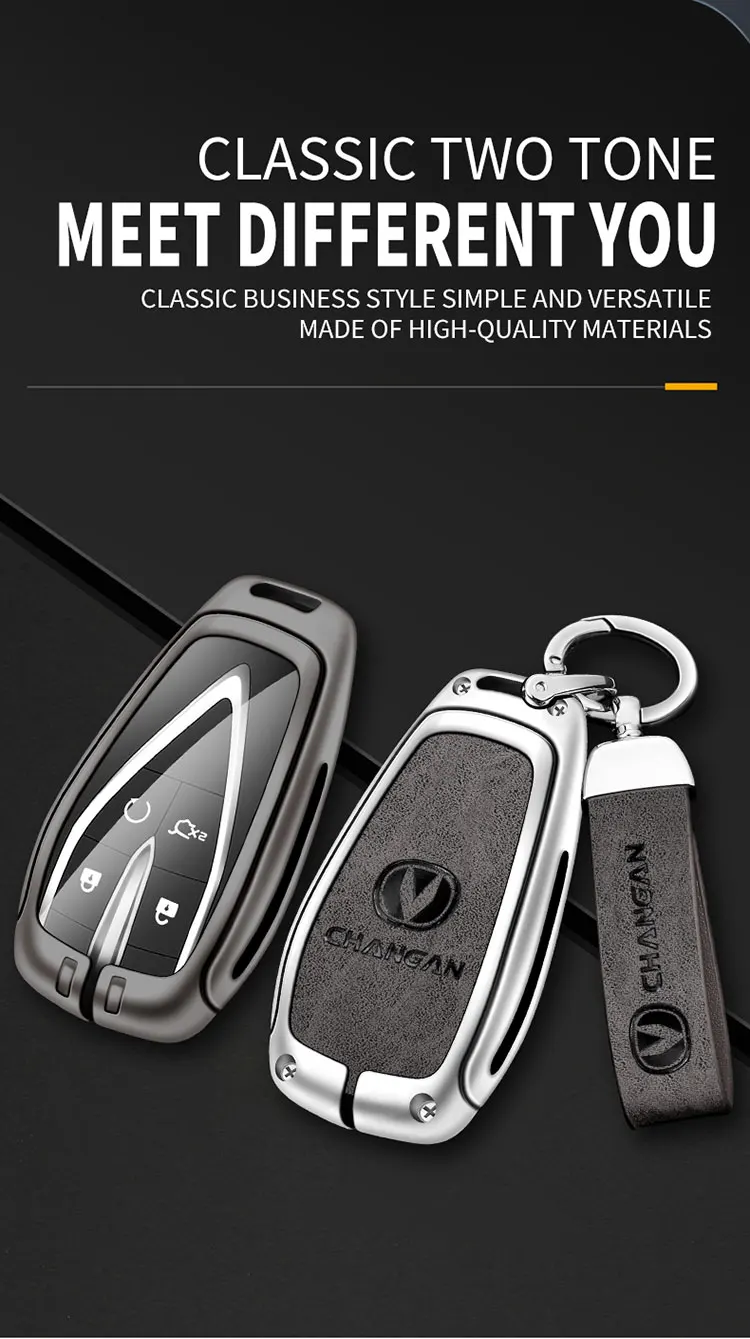 Fashion Zinc Alloy Leather Car Key Case Cover for Changan CS35Plus ...