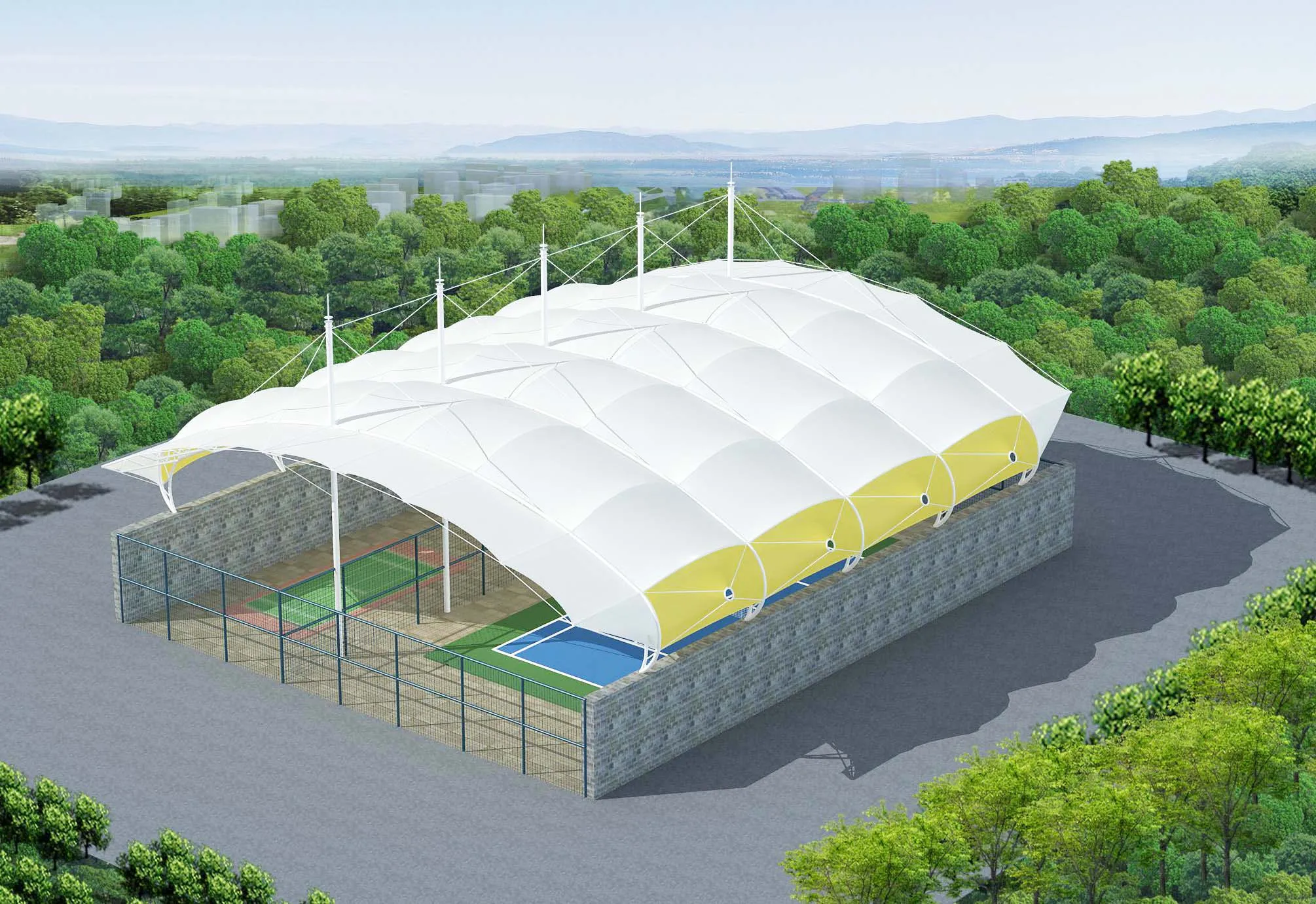 Outdoor Shades Architecture Tent PVDF PTFE ETFE Grandstand Stage ...