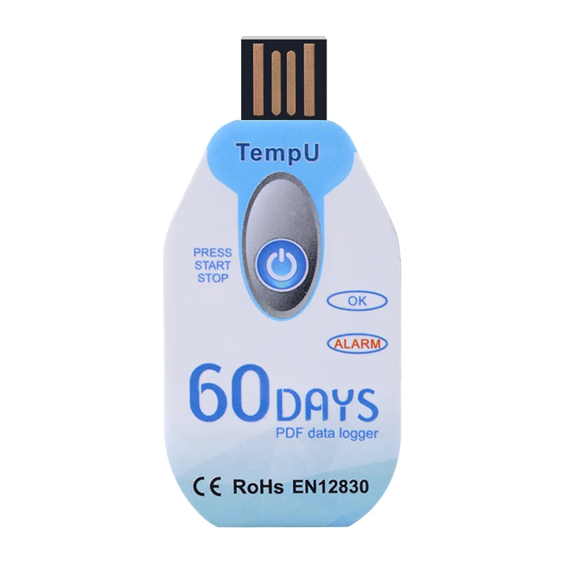 Temperature Data Logger (Disposable temperature recorder Tempu TZ-TempU02 EN12830) 60 days ...