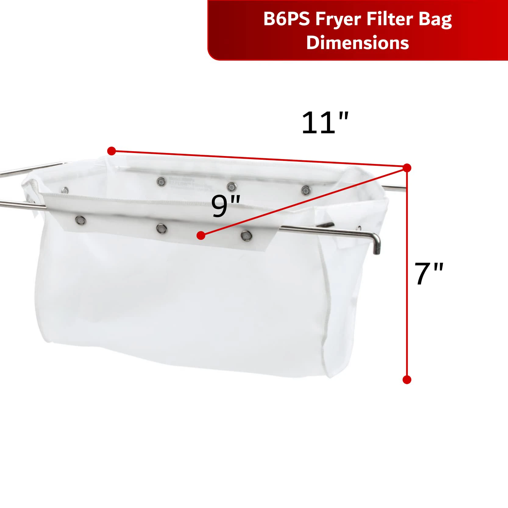 B6PS Durable Oil Fryer Filter Bag & Frame Home Kitchen Use Flow Filter ...