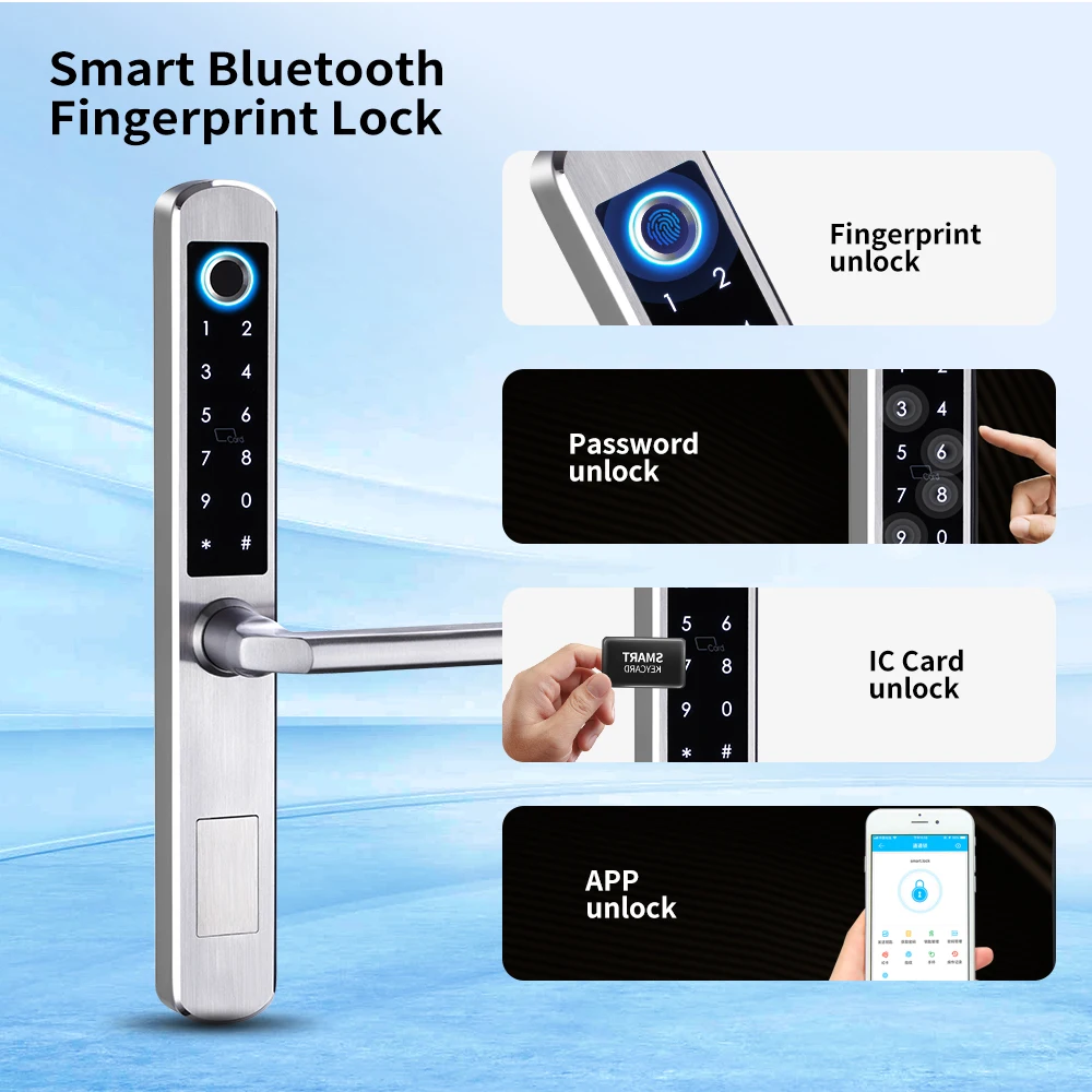 Tuya Smart Ttlock Slim Aluminium Door Usage Waterproof Hook Sliding ...