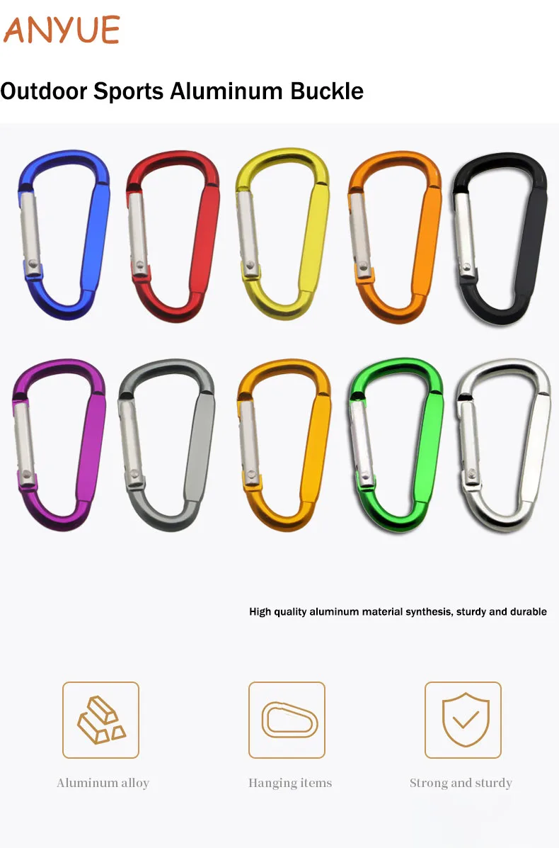 D Rings Carabiner Hook Clips Spring Snap Hook For Keychain Clip ...