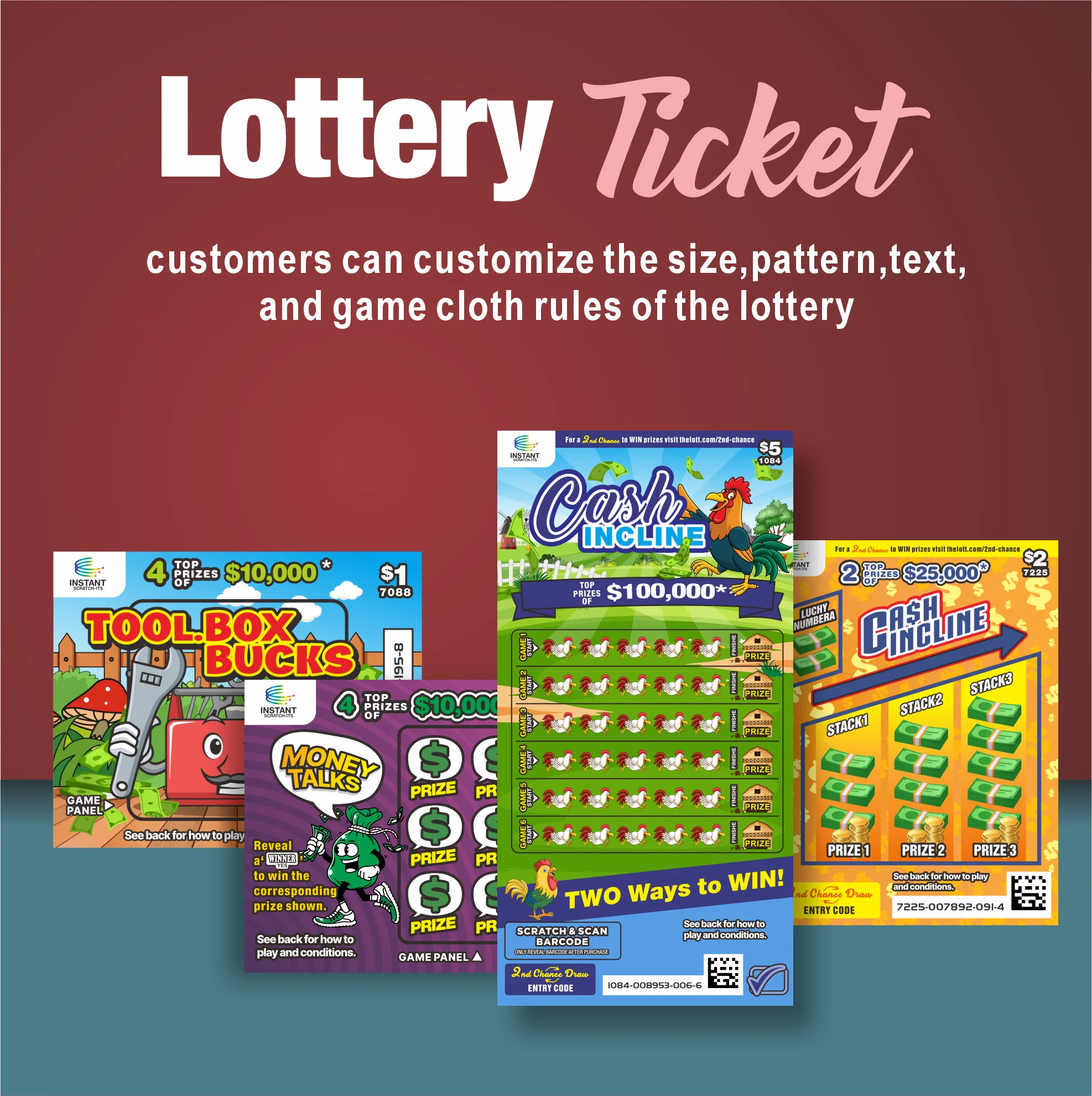 Customizable Lottery Scratch Cards Printed Scratch-off Tickets Anti ...