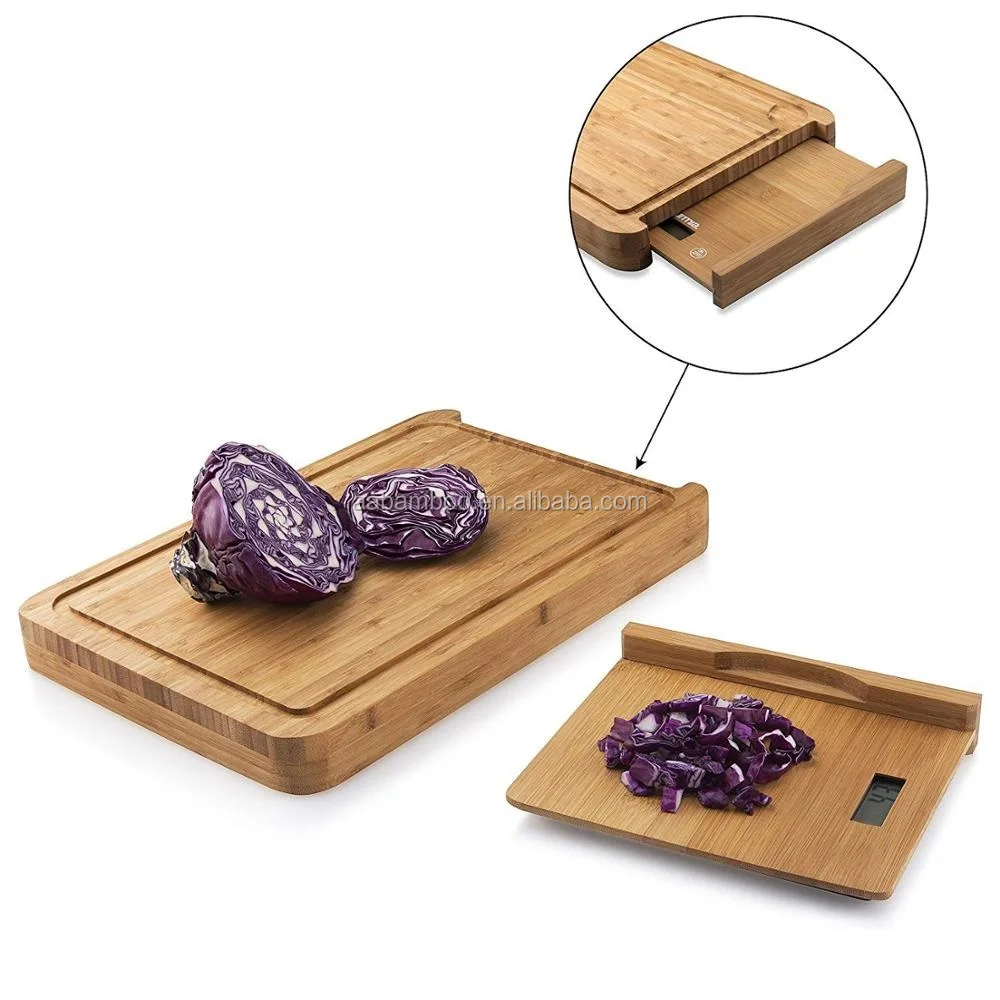 New Design Wooden Bamboo Smart Cutting Board With Built-in Weight ...