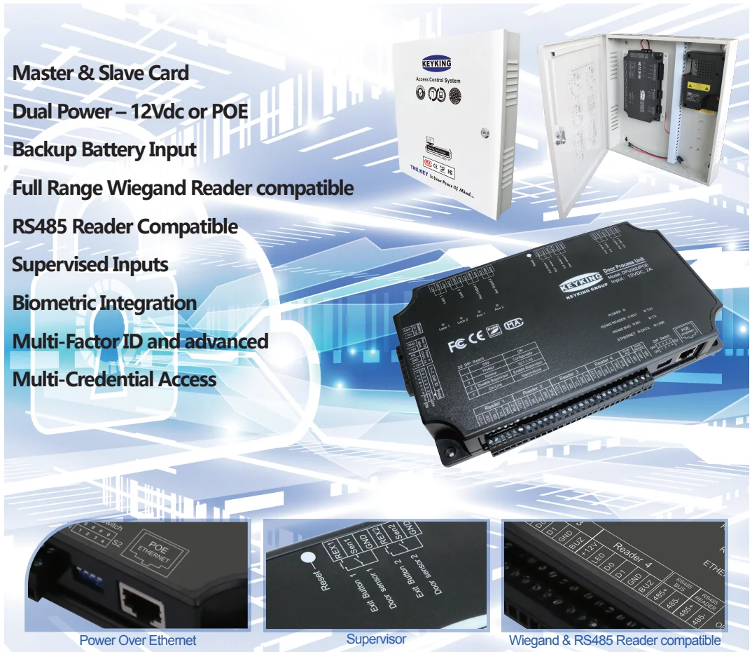 KeyKing TCP IP Wiegand RS485 Access Control Panel Board Controller Two ...