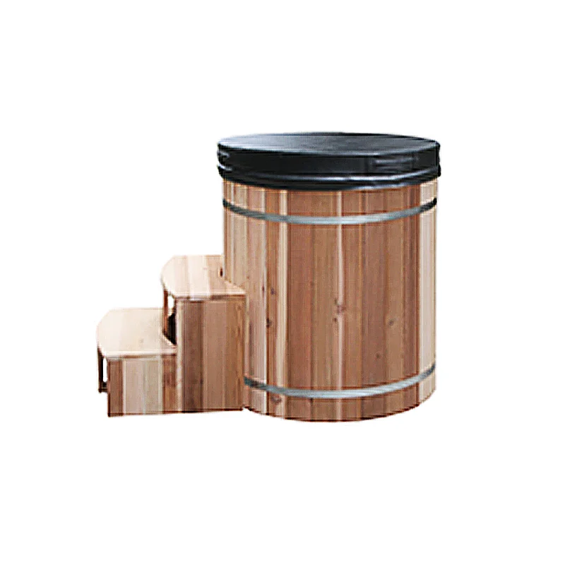 One Person Wooden Ice Bath Cold Plunge Tub With 304 Stainless Steel ...