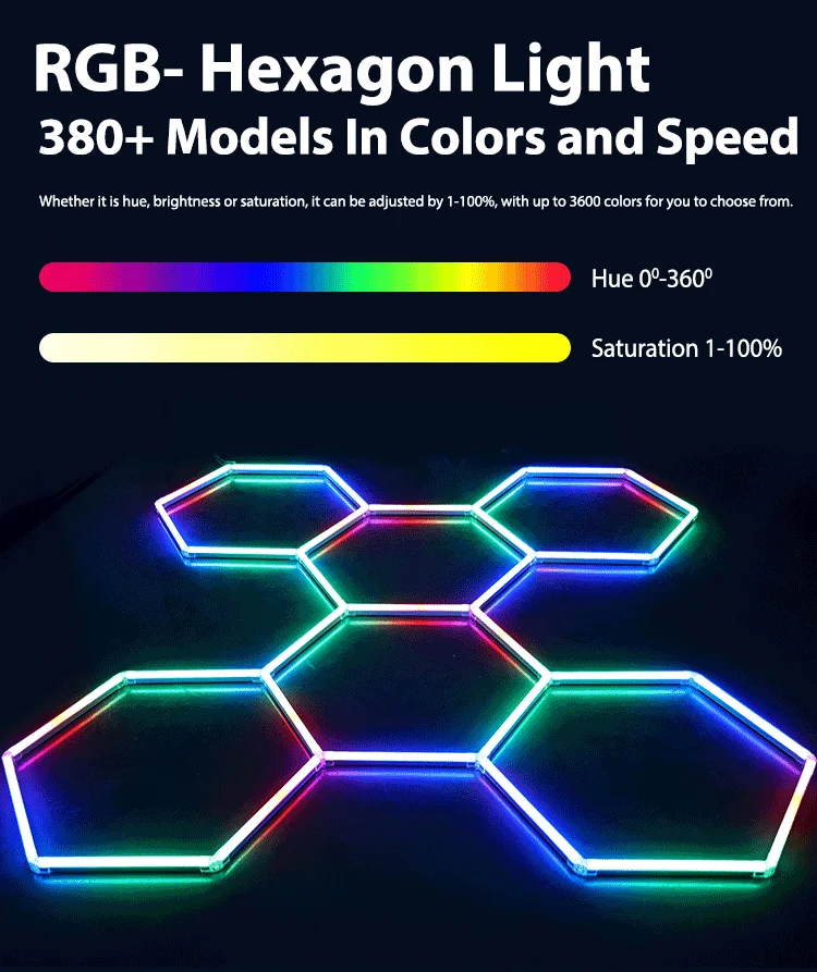 Hexagon Lighting Led Showroom Supermarket Shop Barber Night Club Light ...