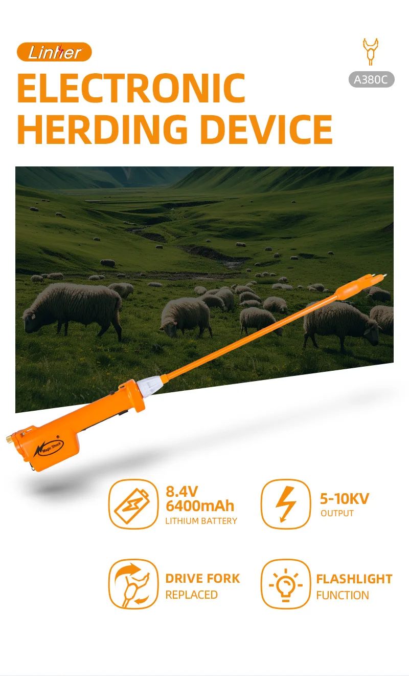 A380c Animal Electric Prod Hot Shock,Waterproof Cattle Prod Stick ...