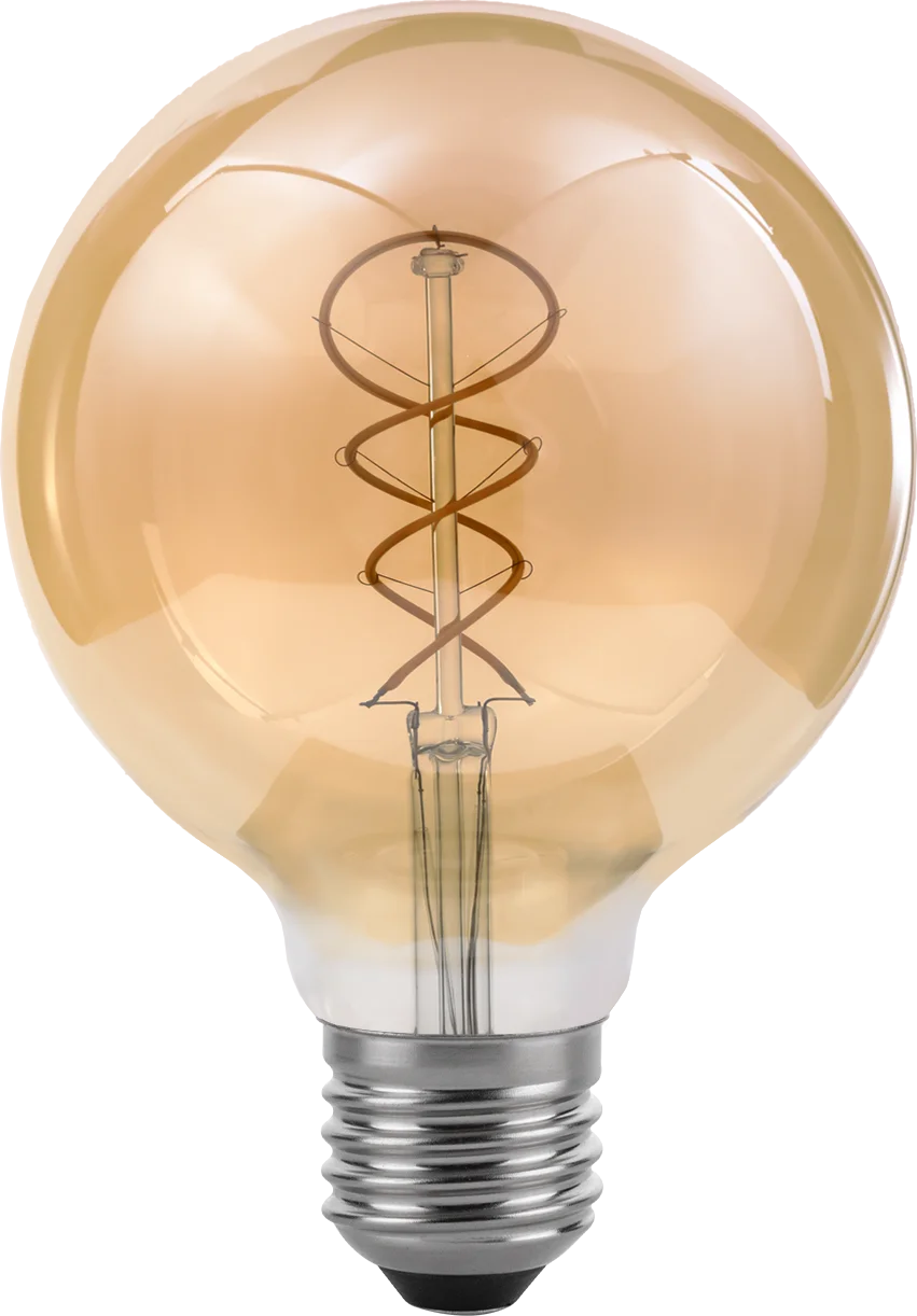 Antique Vintage Retro Amber Glass Warm White 2200k Edison Curved Soft ...