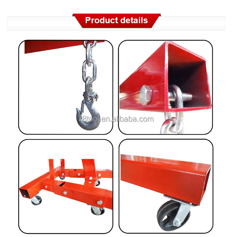 Hydraulic Folding Engine Crane,3 Ton Engine Hoist,Folding Shop Crane ...