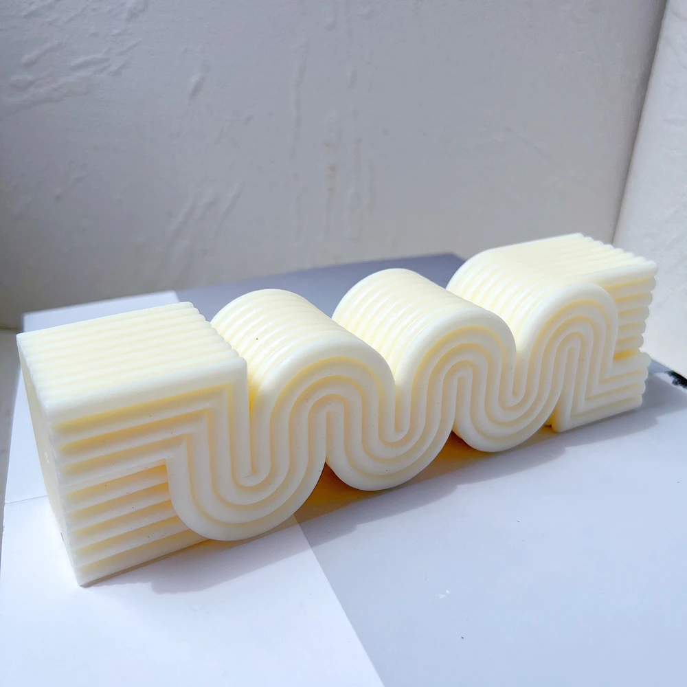 Modern Stripped Sculpture Room Decorative Gift Aesthetic Wave Tall Wax ...