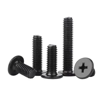 M1.6 M2 M2.5 M3 M4 M5 M6 Black Stainless Steel Cross Recessed Phillips Ultra Thin Flat Wafer ...