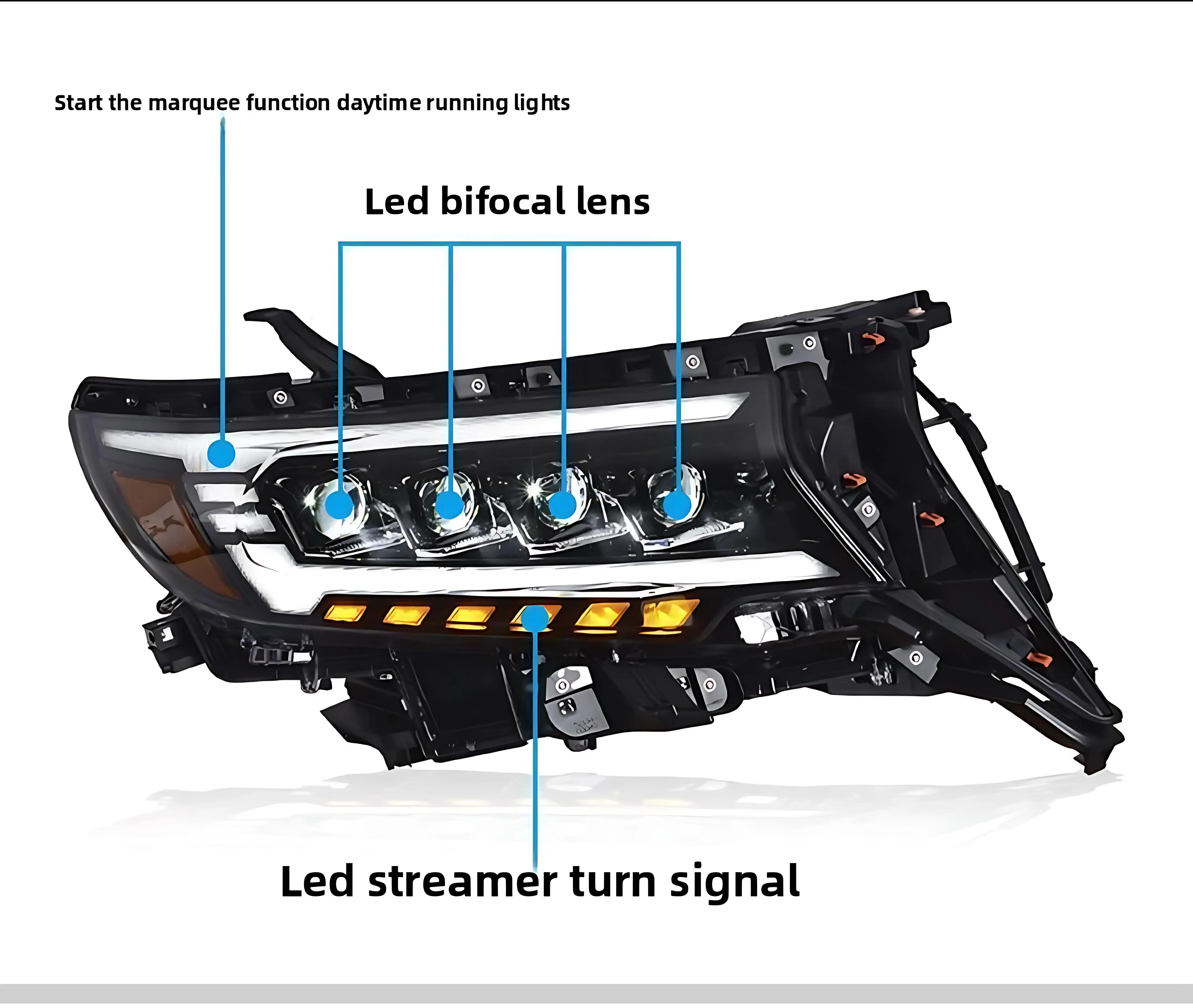 Full Led Headlight for Toyota Land Cruiser Prado 2018 Projector Head ...
