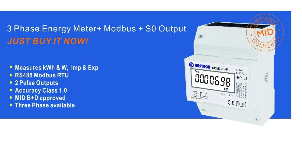 Sdm72dm V2 Eastron Power Meter Digital Panel Meter Deye Electronic Energy Meter 3 Phase - Buy ...
