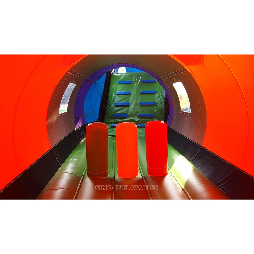20m Long Giant Children Backyard Inflatable Train Tunnel With Slide And ...