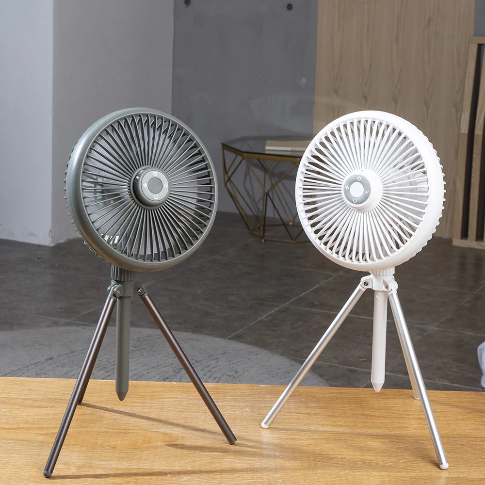 Outdoor Remote Control Fan Battery Camping Recheargeable Strong LED ...